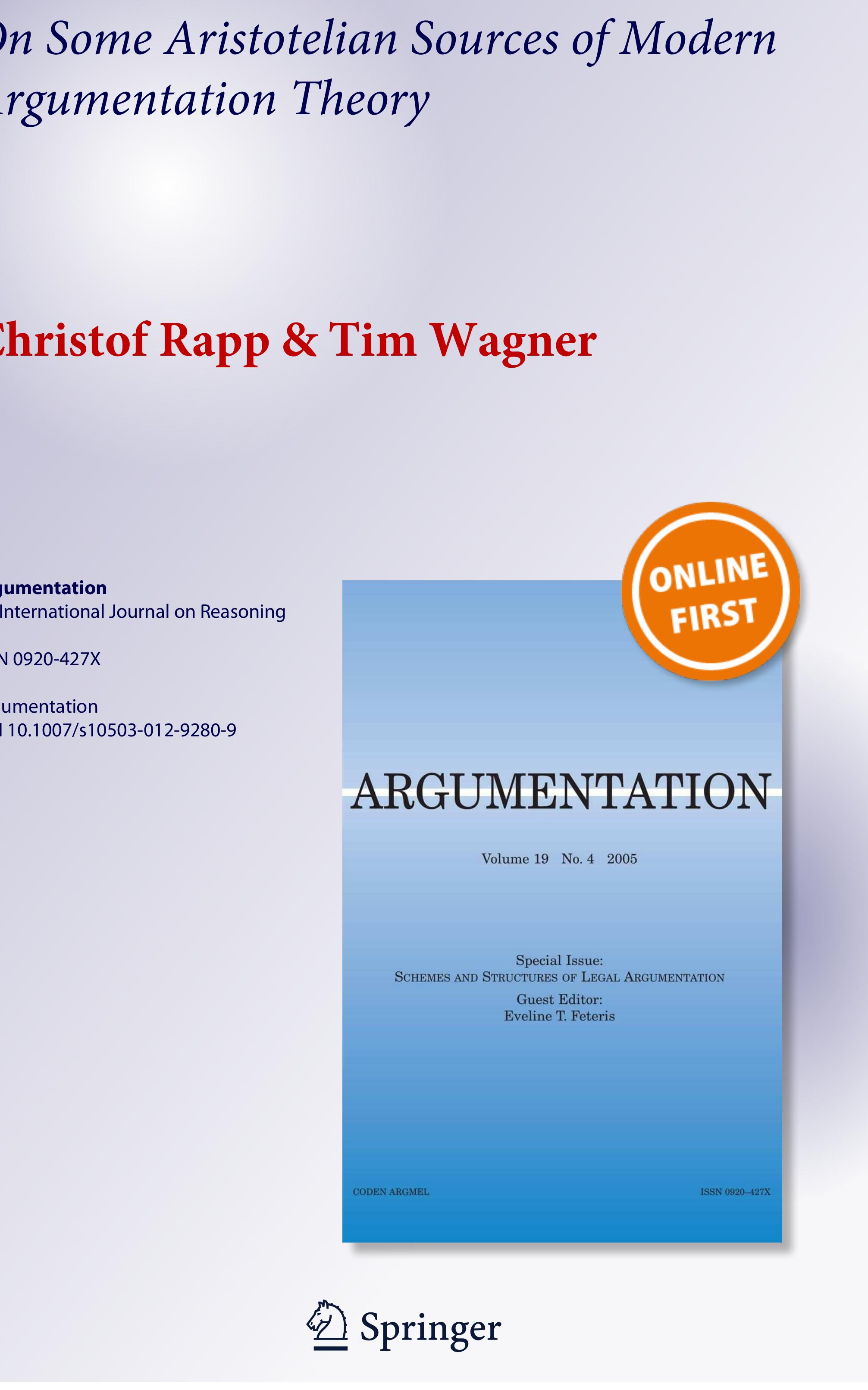 Figure 1 - Aristotle and Modern Argumentation Theory
