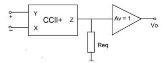 Plus-type second-generation current conveyor with a voltage
