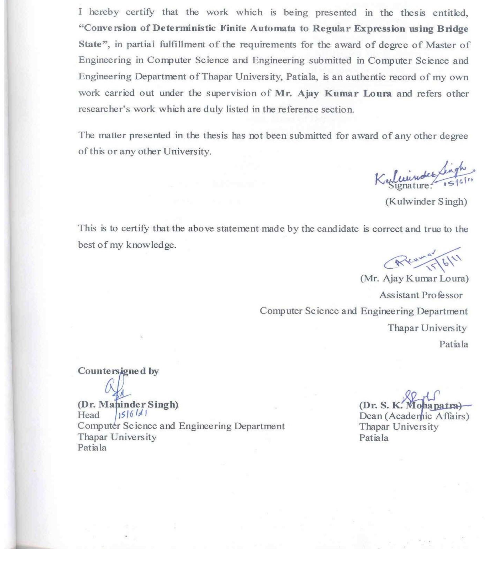 Table 1 - CONVERSION OF DETERMINISTIC FINITE AUTOMATA TO