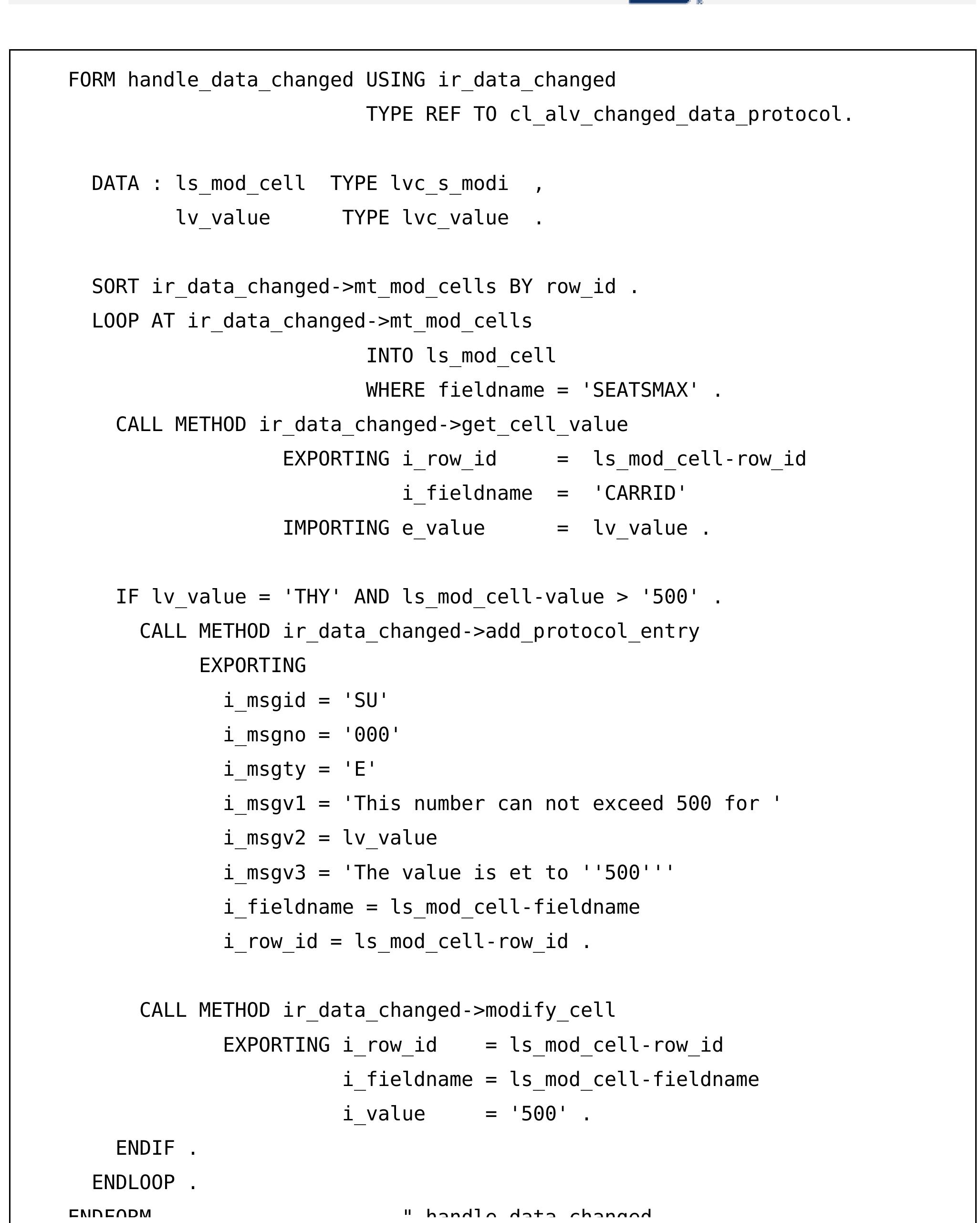 Figure 17 - An Easy Reference for ALV Grid Control An Easy