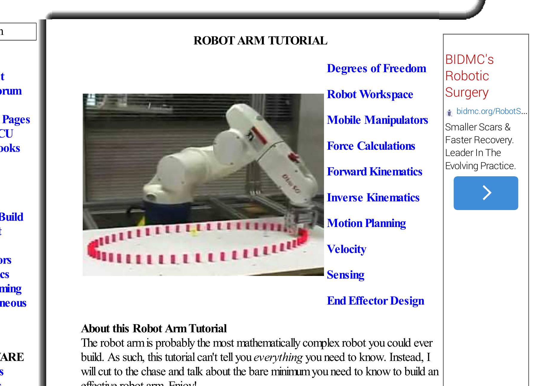 (PDF) Basics of Robotic (arm) Structures