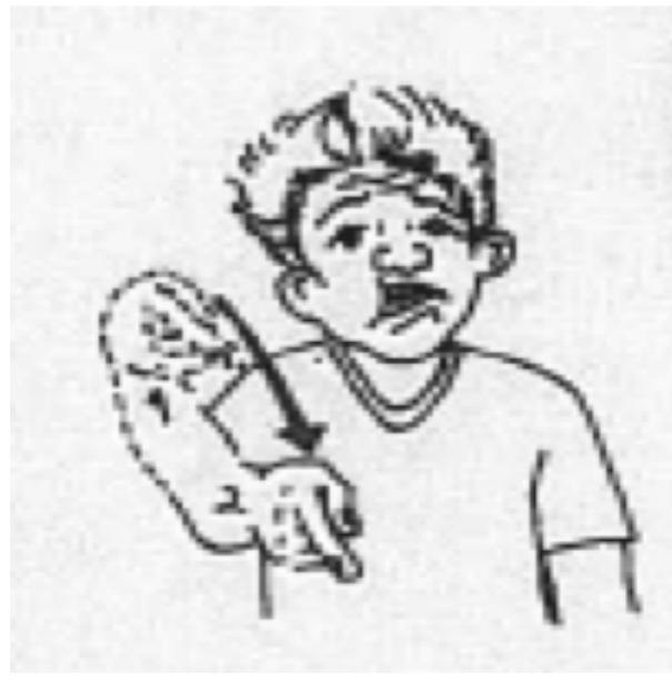 Deaf figure 10: sign accompanying the mouthing of /ato image