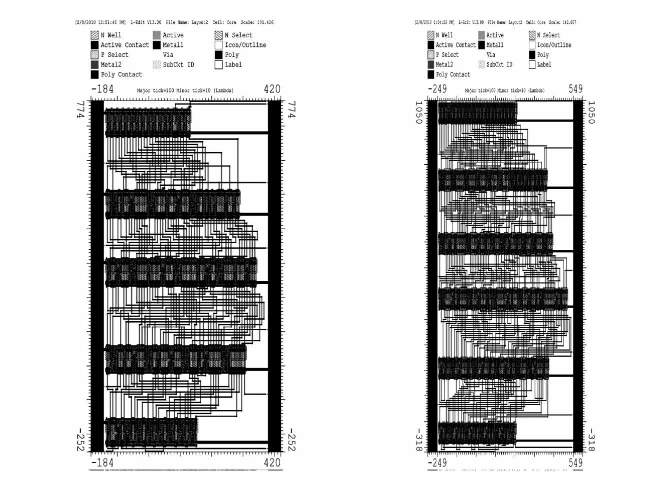 (a) cyclic layout, (b) acyclic layout of example 2