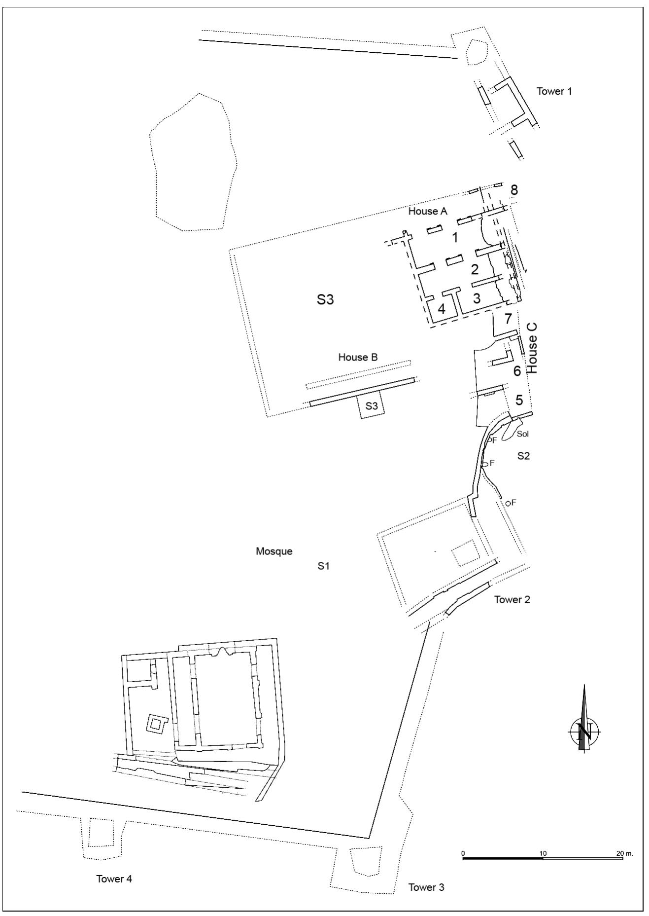 Ficure 3. map of the sanje ya kati medieval stonetown site,