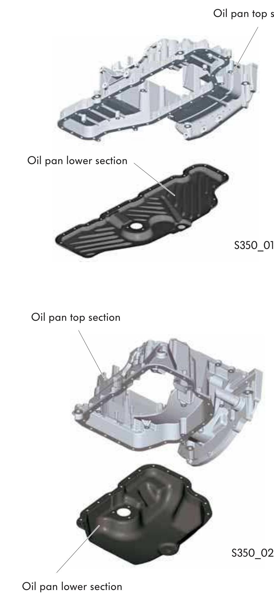 The design of the oil pan differs in the phaeton and the