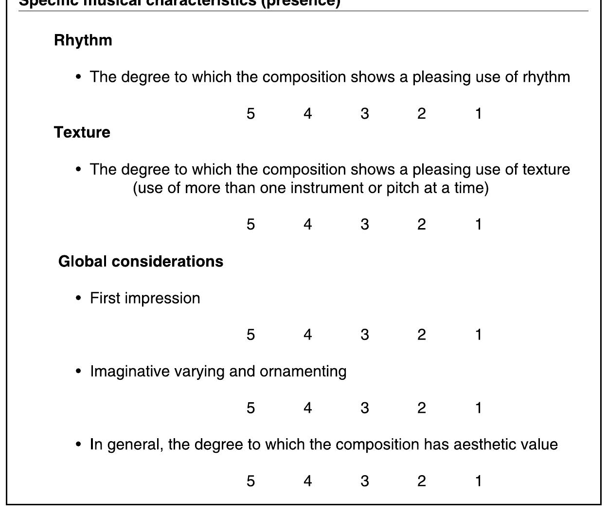 1 rating scale samples from webster and hickey (1995).