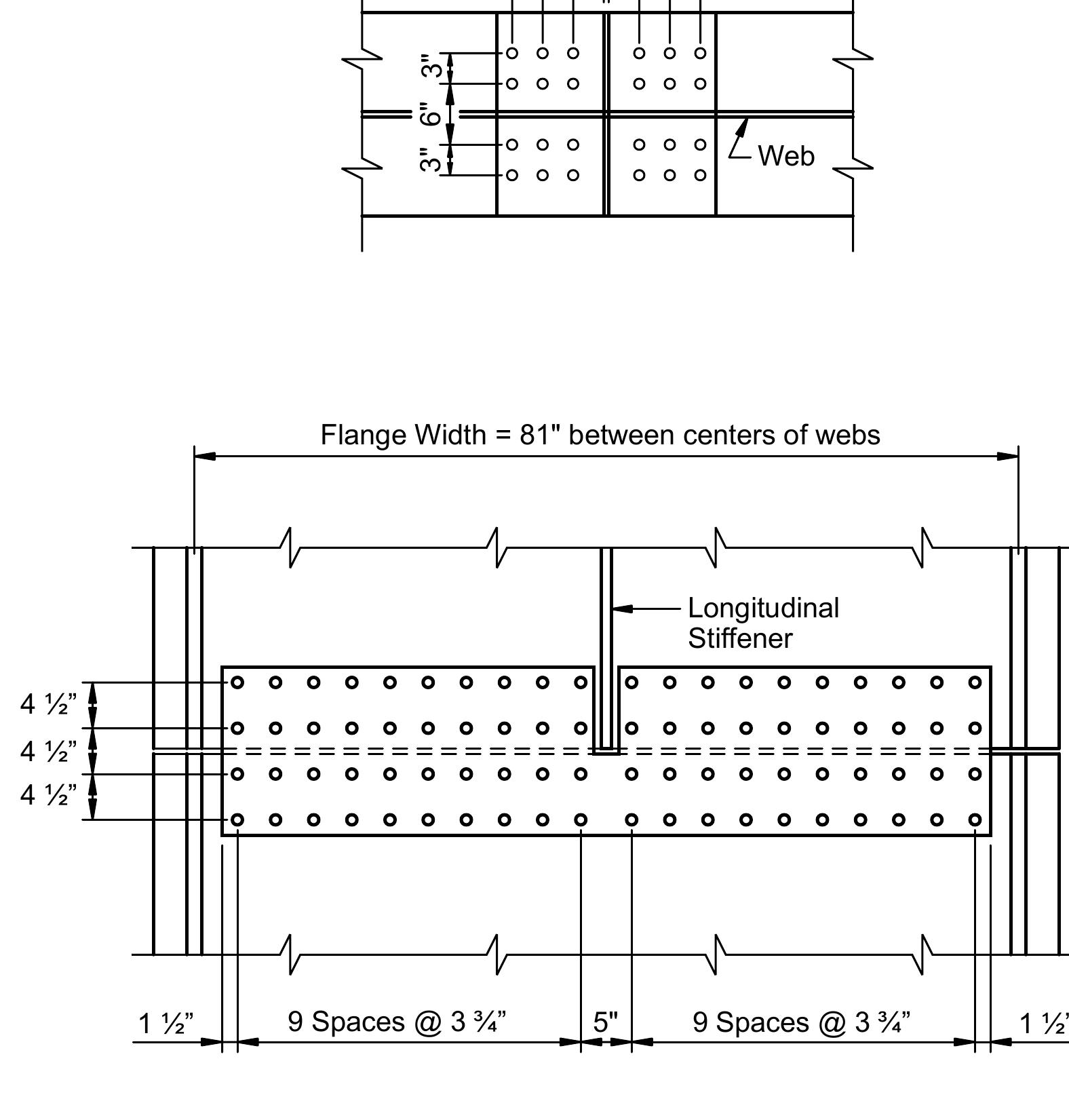D-5. bolt patterns for top and bottom flange