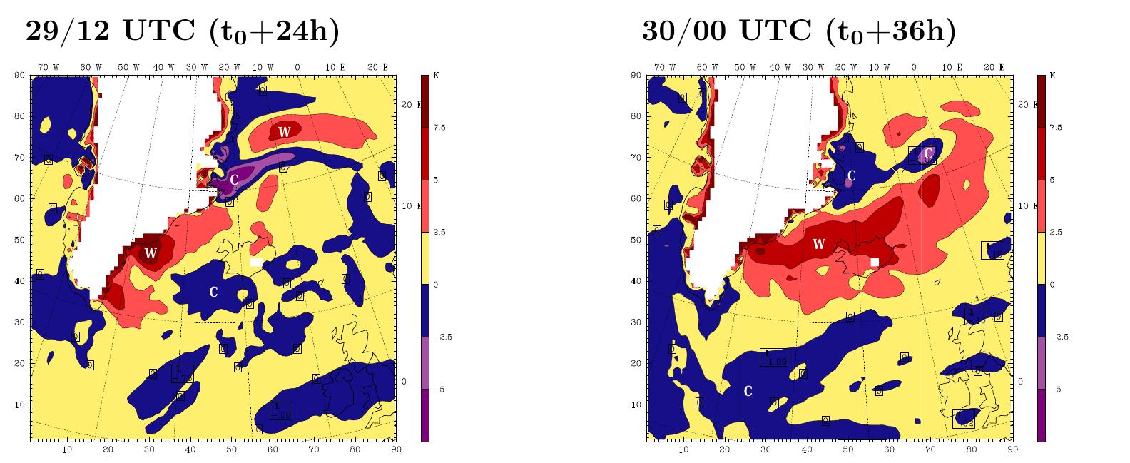 Difference in potential temperature [k] between control and