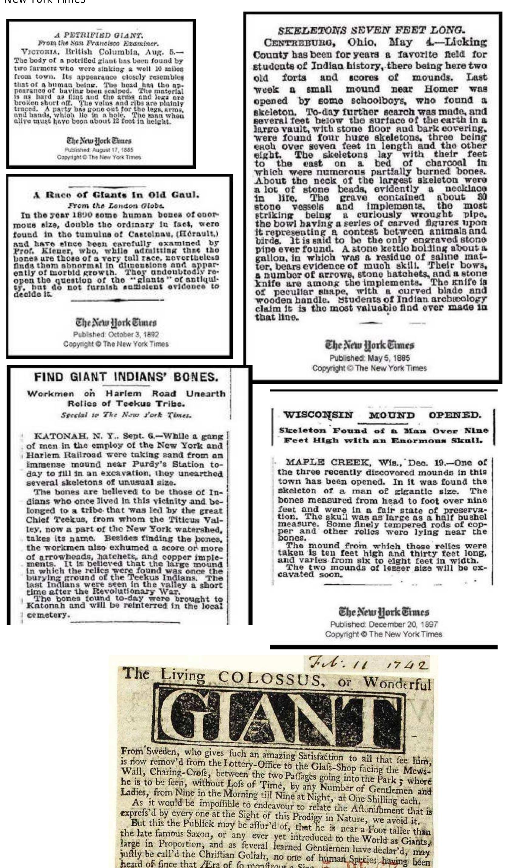 Figure 12 - Giant Humans in the Historical Record