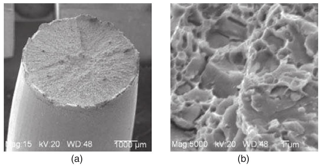 5 tensile test fracture surface detail for an m42 tool steel
