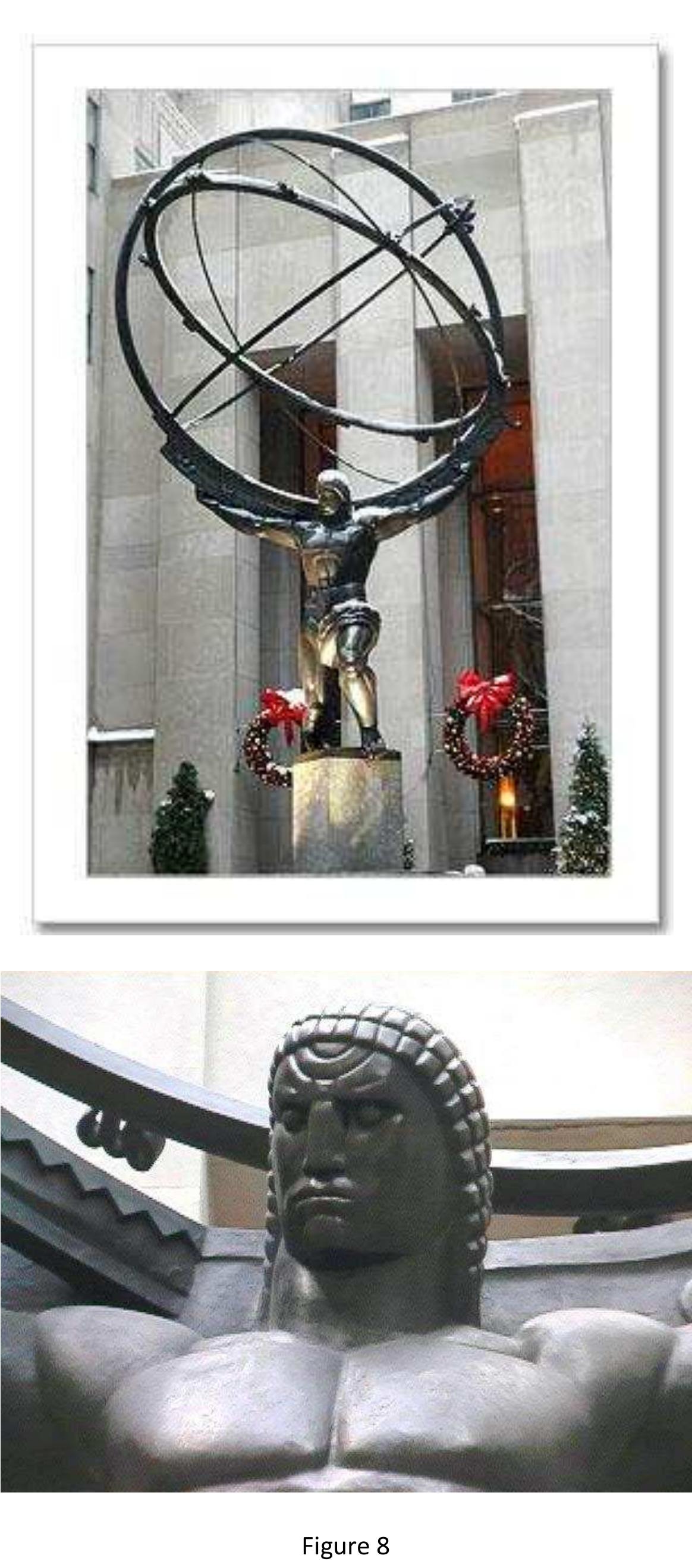 “atlas” by lee lawrie, 1937. the statue is in front of the