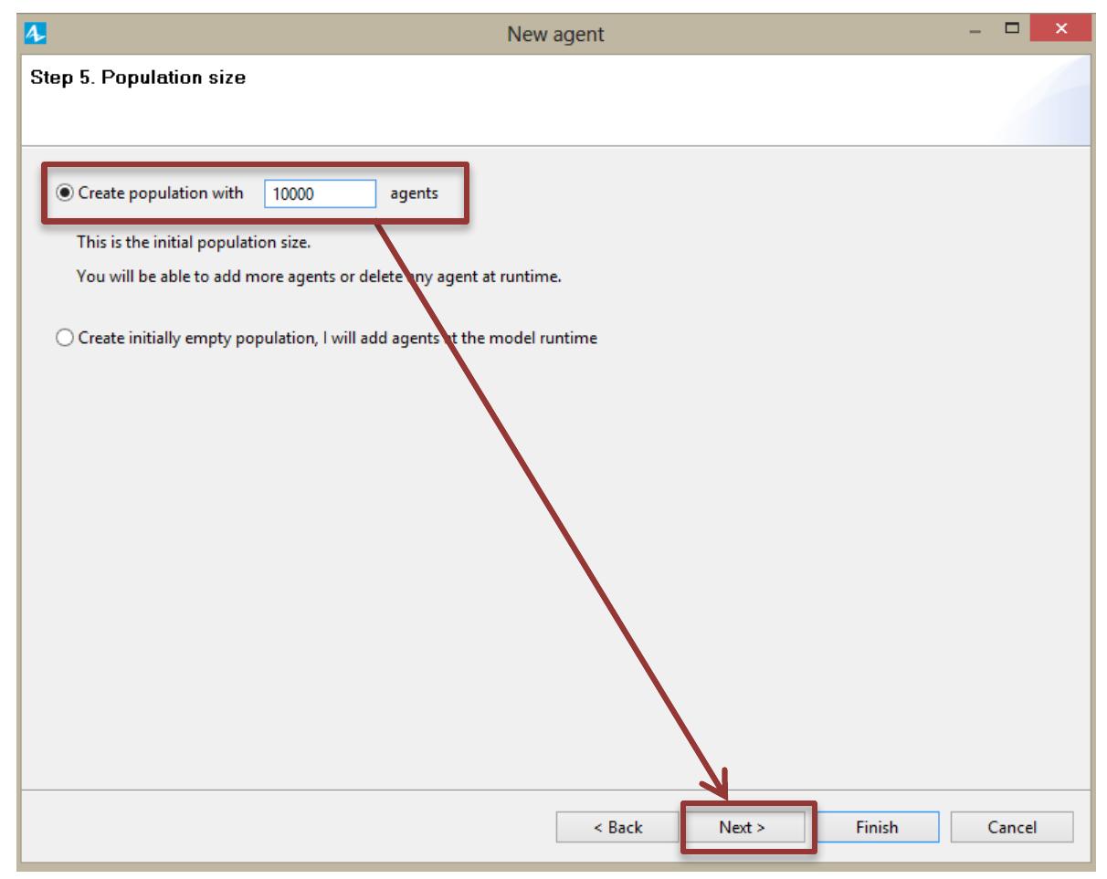 To determine population size in anylogic 7