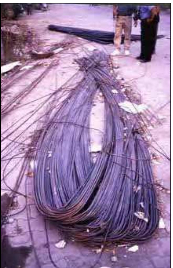 Smooth reinforcing steel delivered to a construction site in