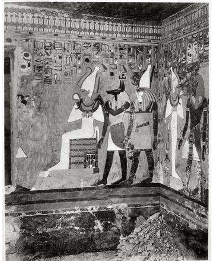 Horemheb's name. horemheb's tomb is the first "proper" tomb