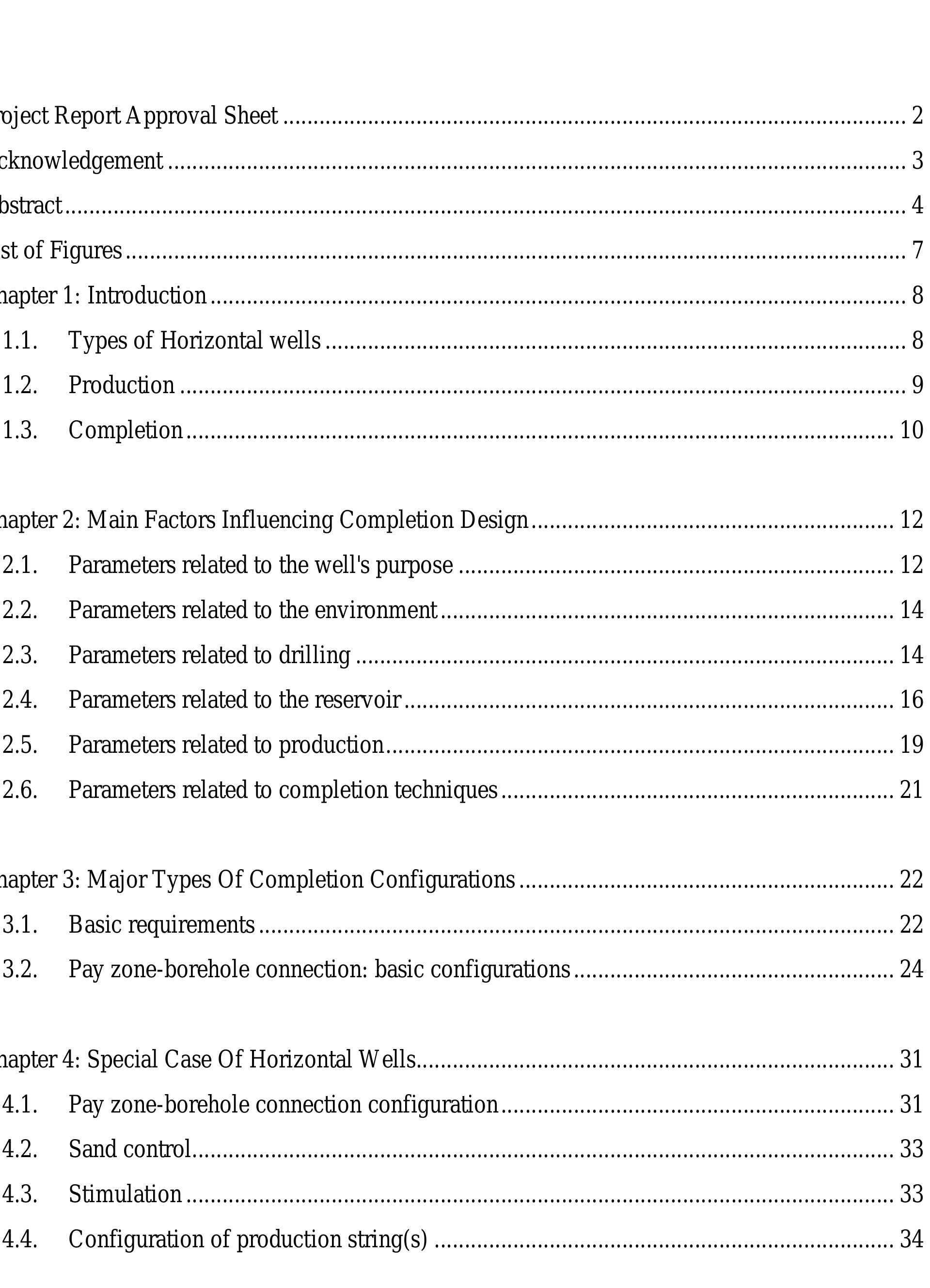 Table 1 - Horizontal Well Completion & Stimulation