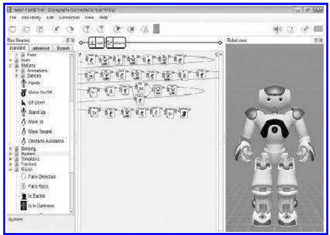 The choregraphe; visual graphical programming language.”*”!