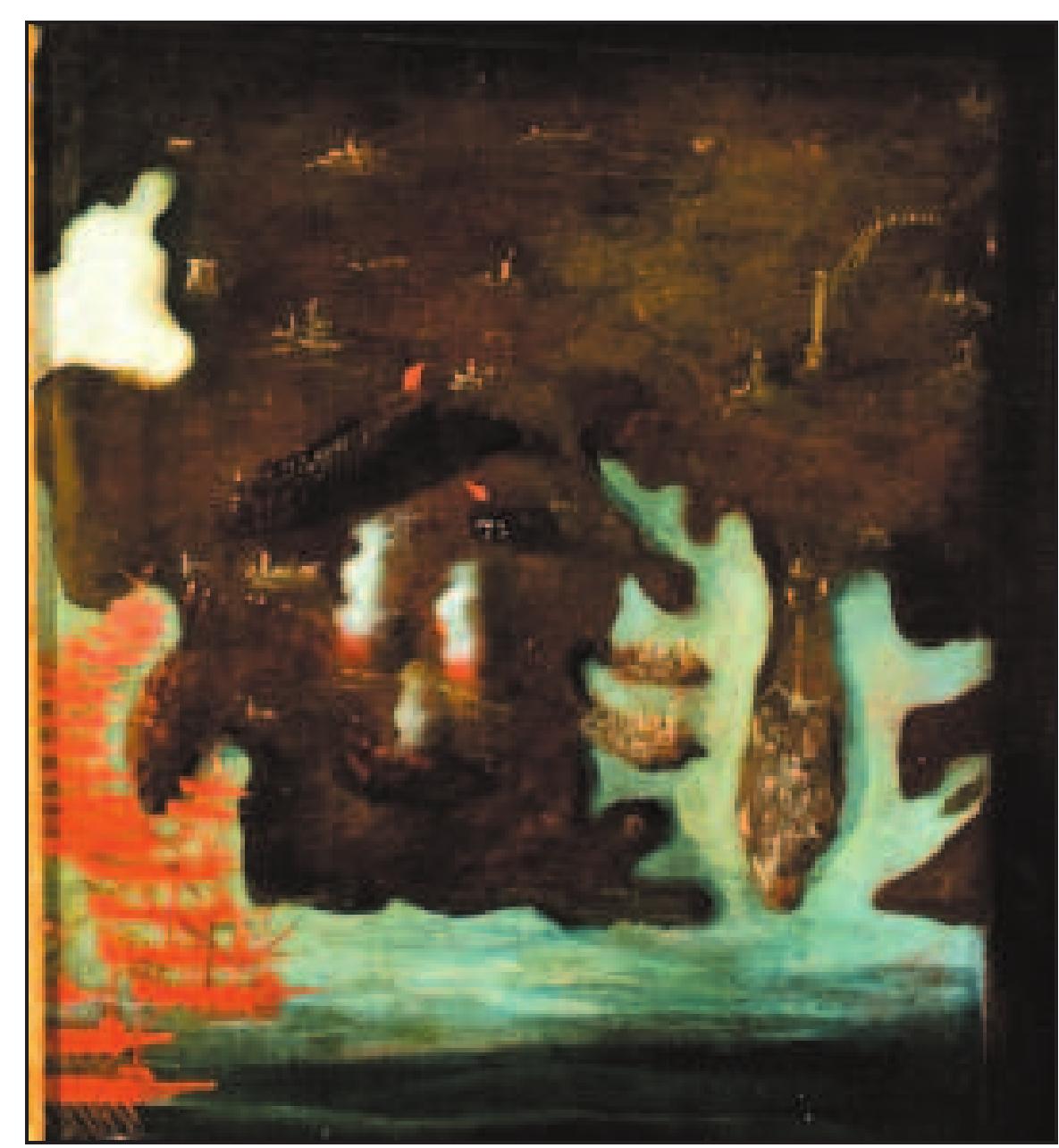 A: detail of map from the martyrdom of st catherine of