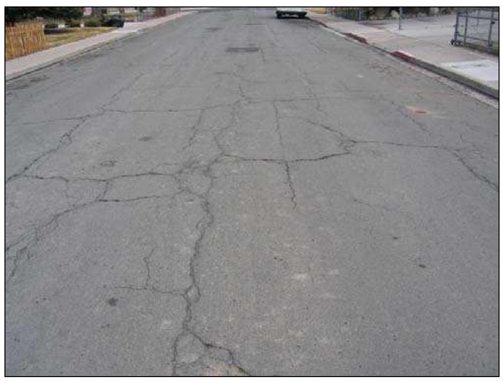 Block cracking is generally caused by shrinkage of the