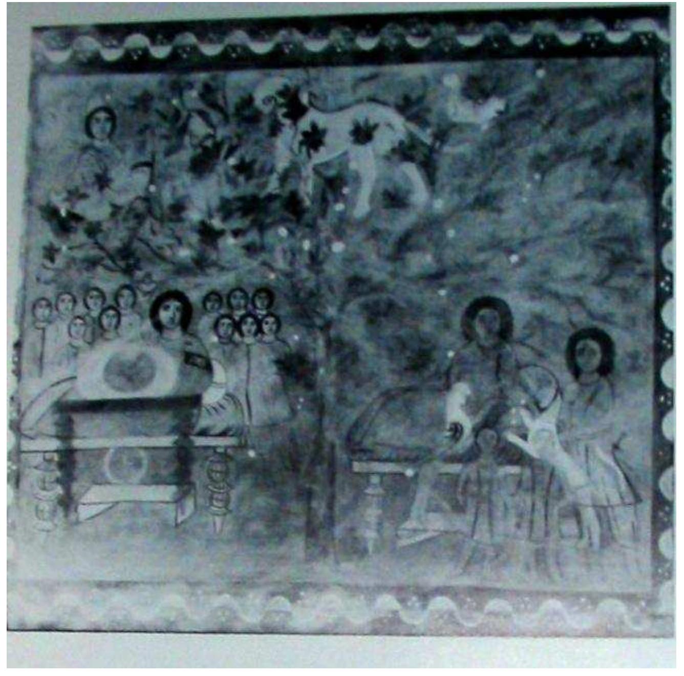 13: fresco from a synagogue at dura- europos of david as