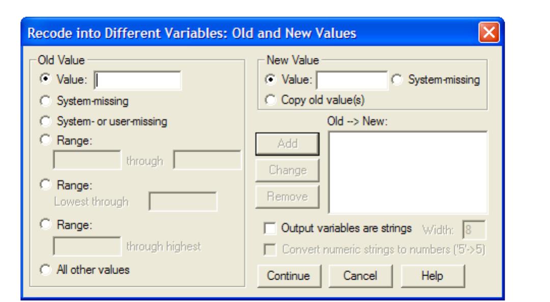 Old and new values window