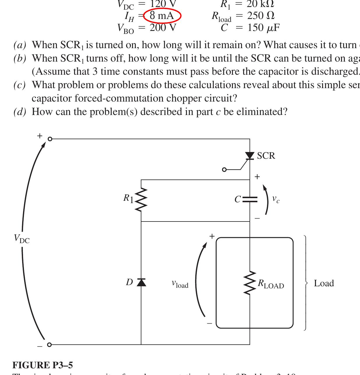3-10. a series-capacitor forced commutation chopper circuit