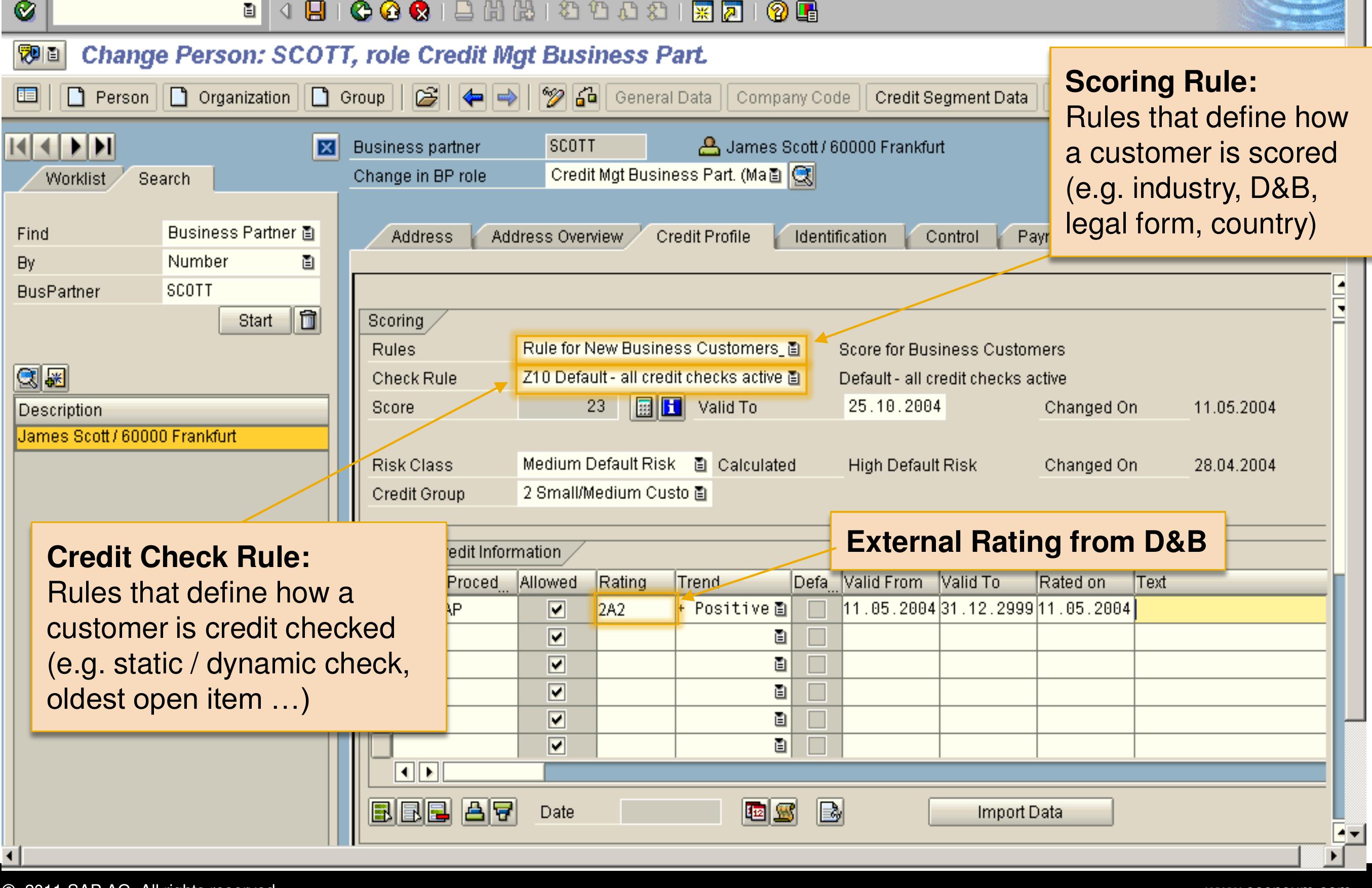 Figure 28 - SAP Credit and Collection Management