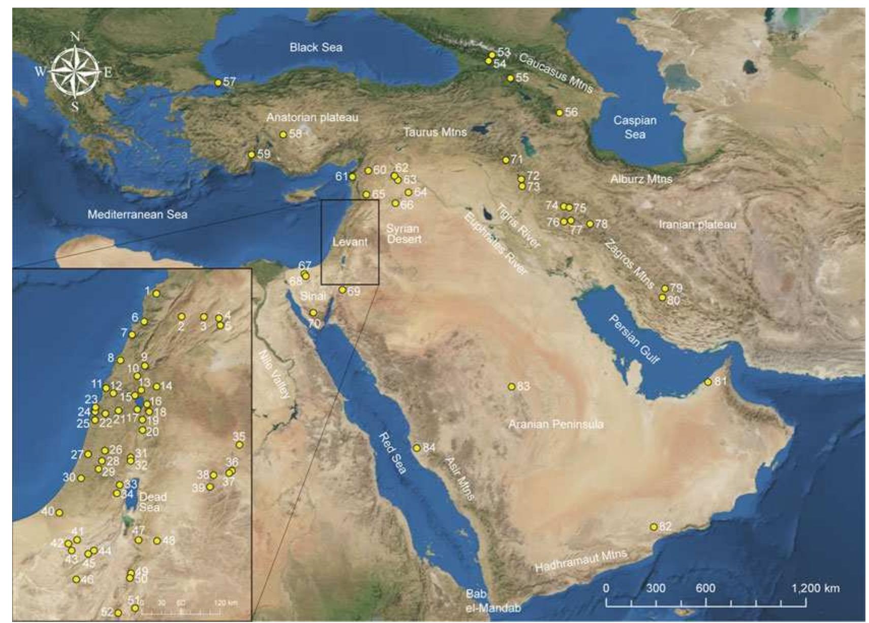 West asia: paleolithic, fig. 1 map of west asia show- ing