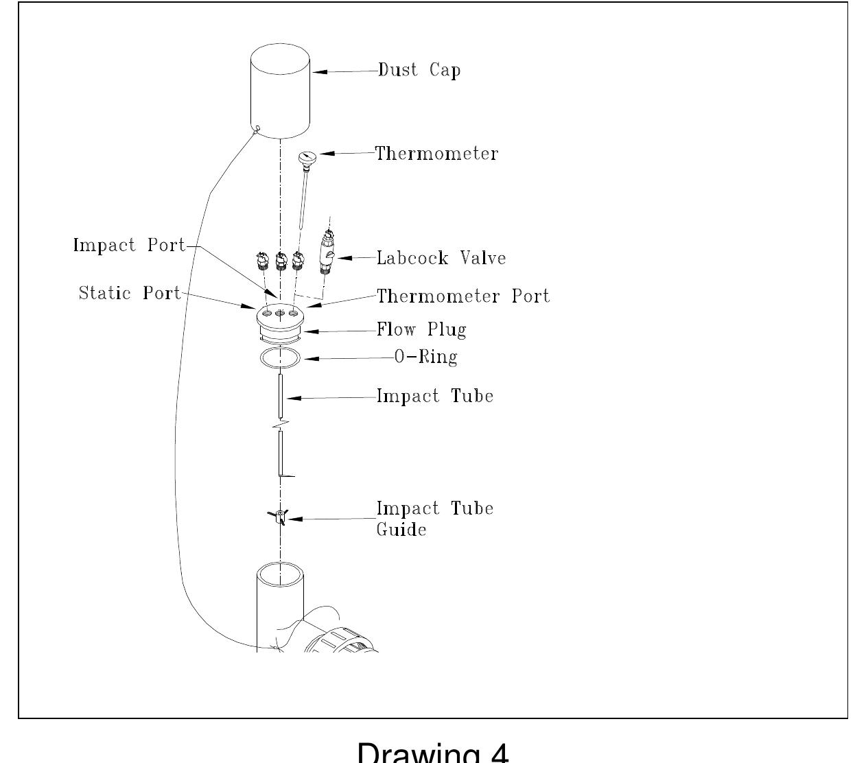 Drawing 4 shows how the flow plug, impact tube and pressure