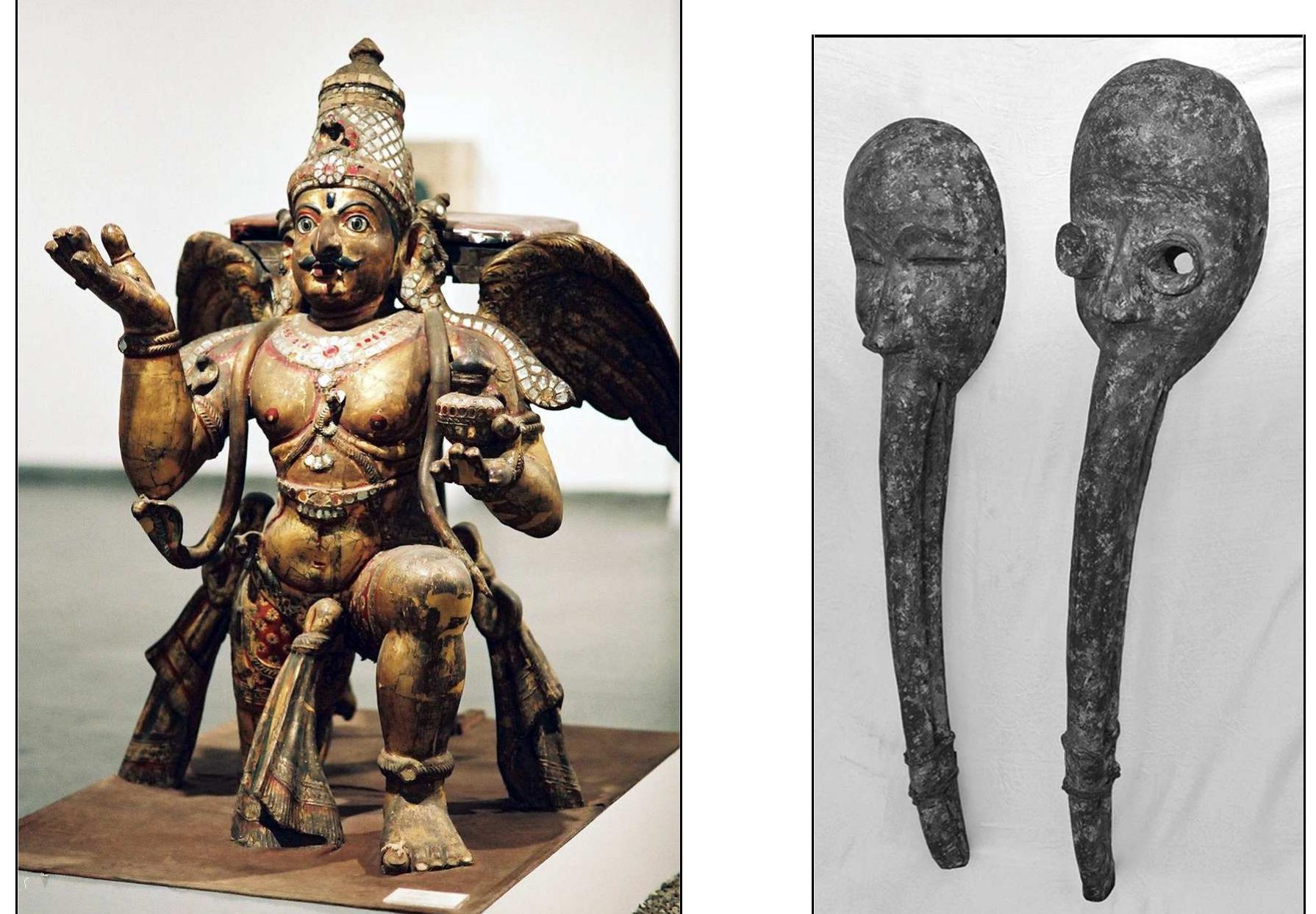 Left: garuda statue, national museum, delhi, photo courtesy