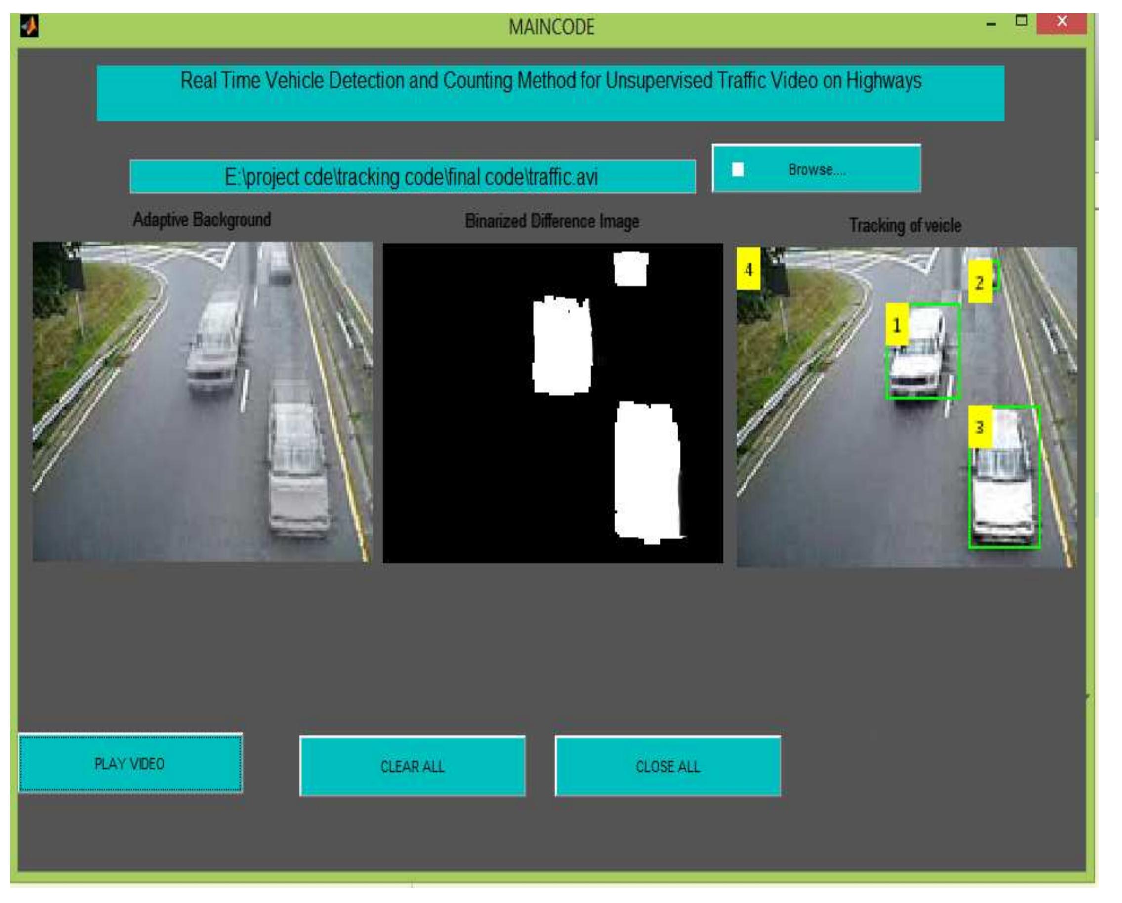 1 snapshot of detection and tracking of vehicles