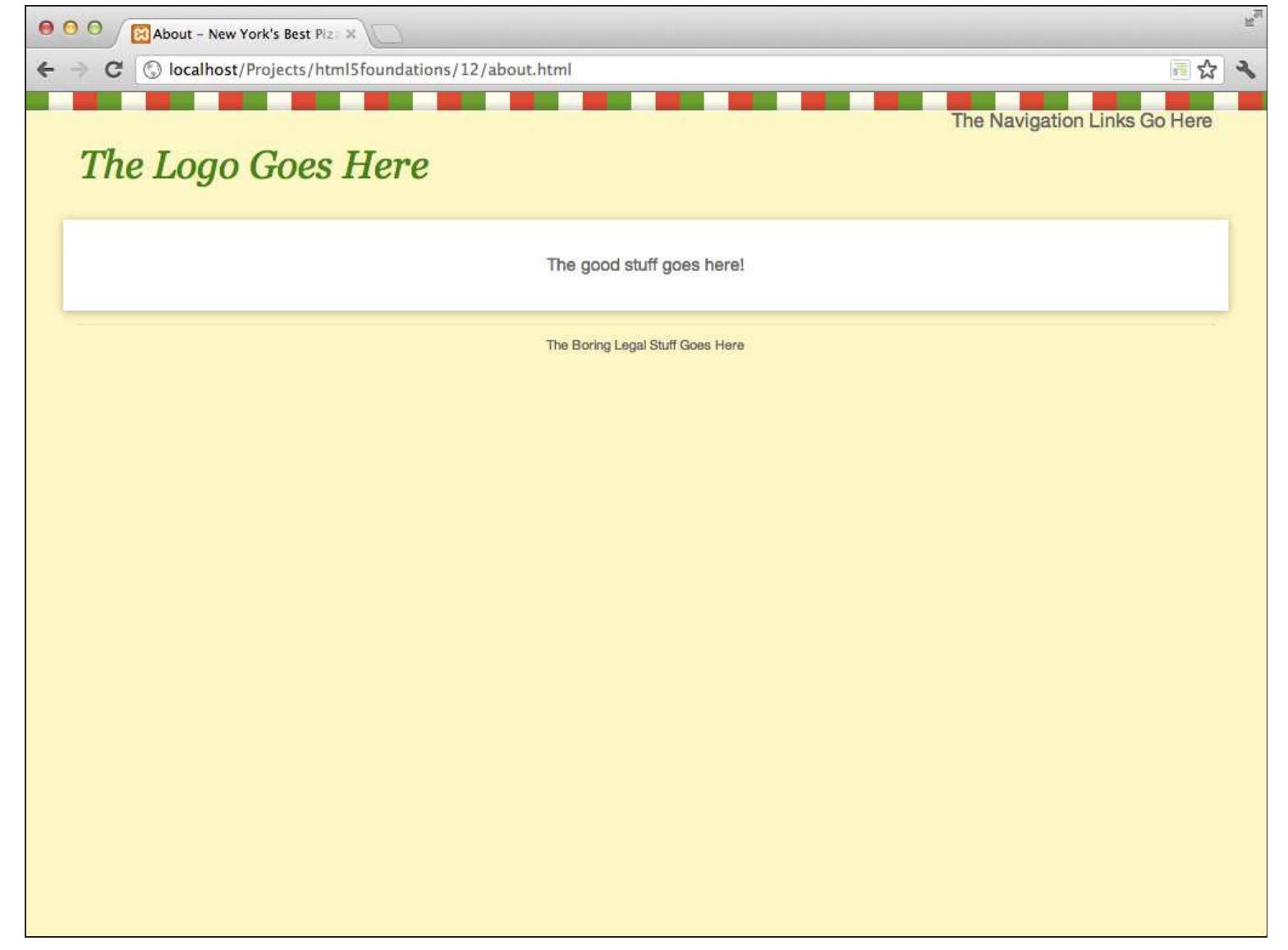 -14 the content page template, with css.
