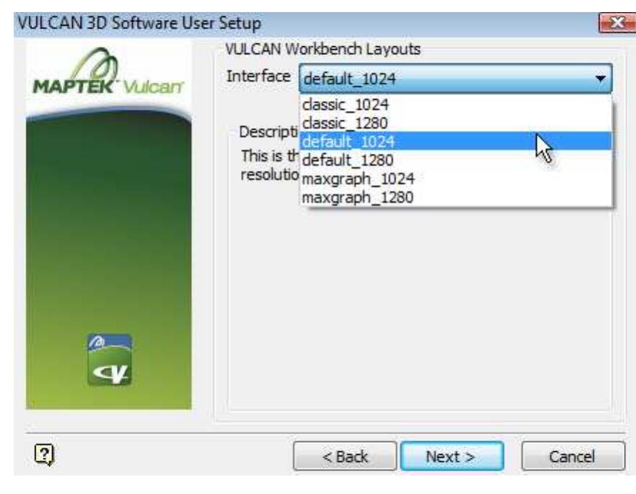 -11 vulcan workbench layouts the layout can be changed using