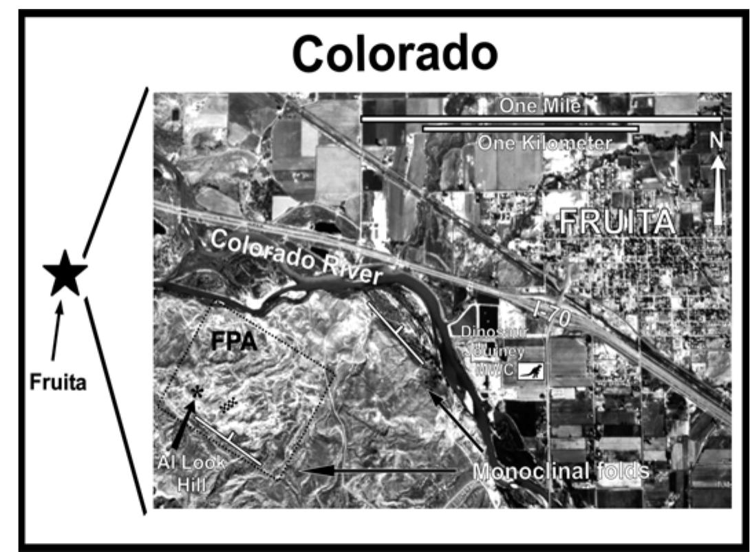 Location map of colorado with inset aerial photo of the