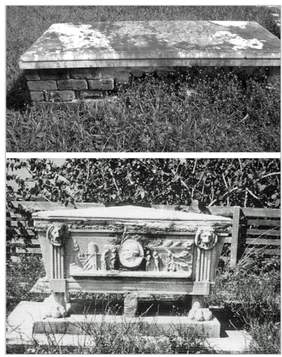 Grave types; top, box-grave in yarbrough cemetery, belize
