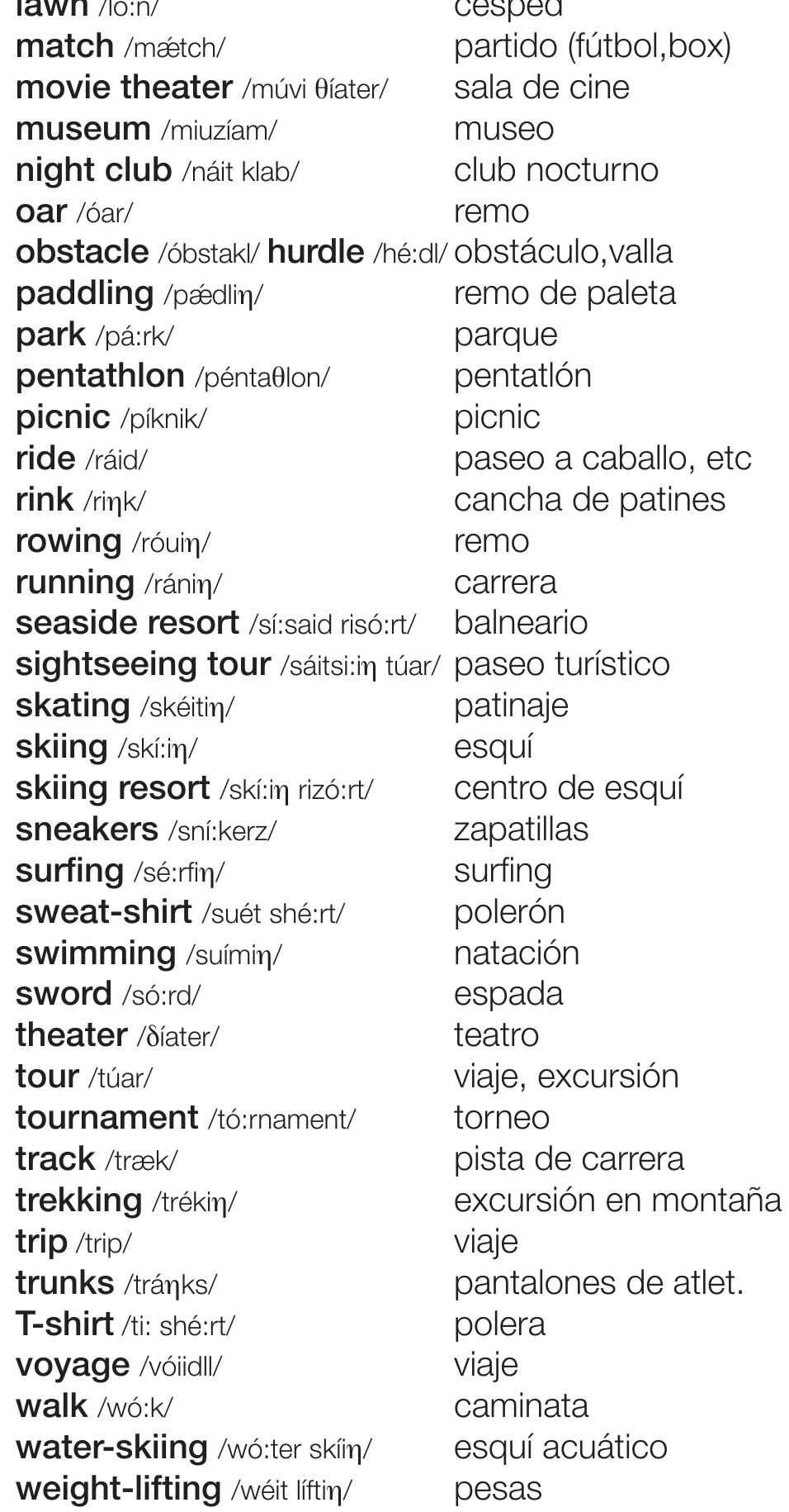 Table 64 - Basic english grammar structures and vocaBulary A