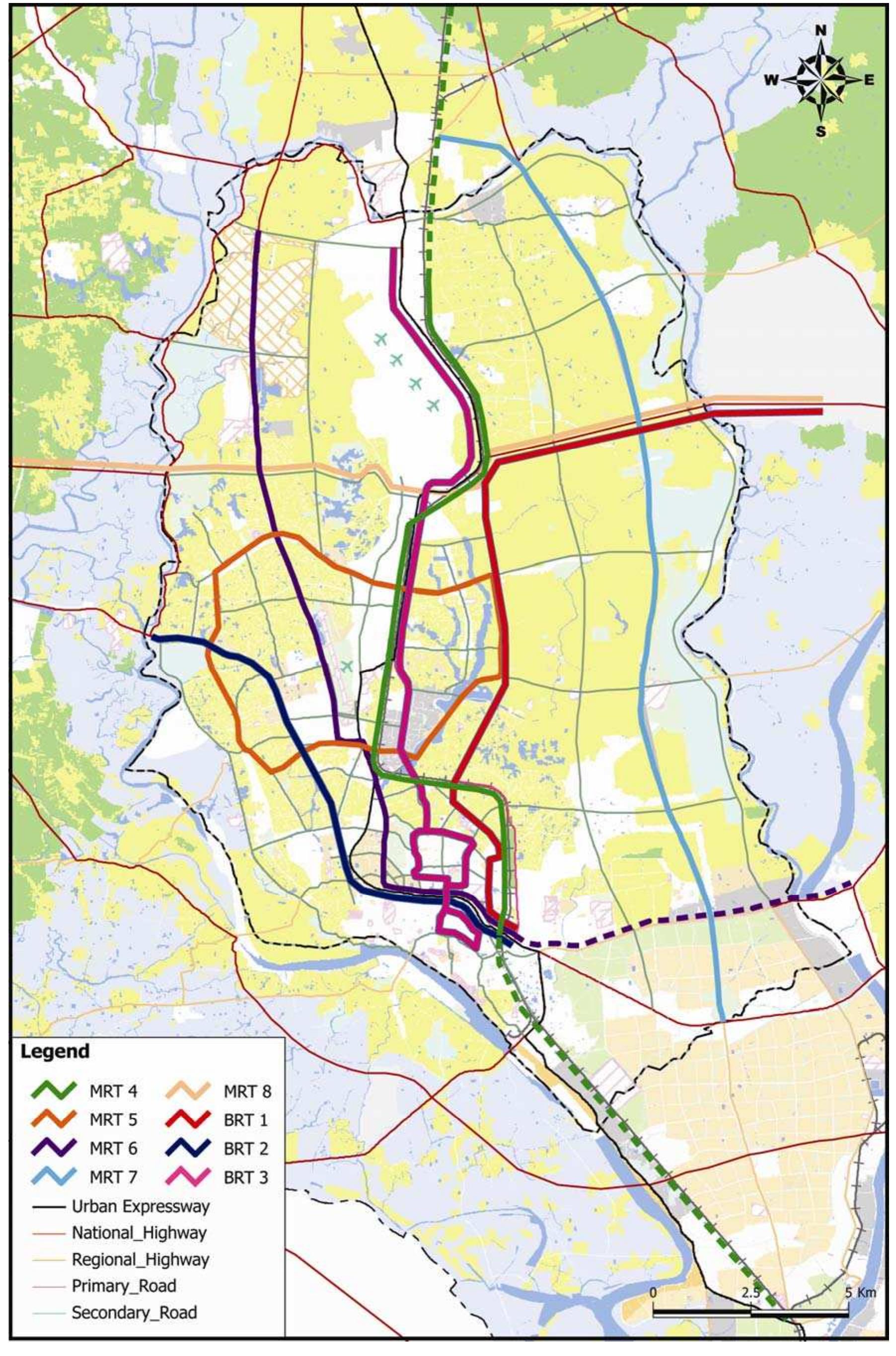 Urban transport network development plan in dma