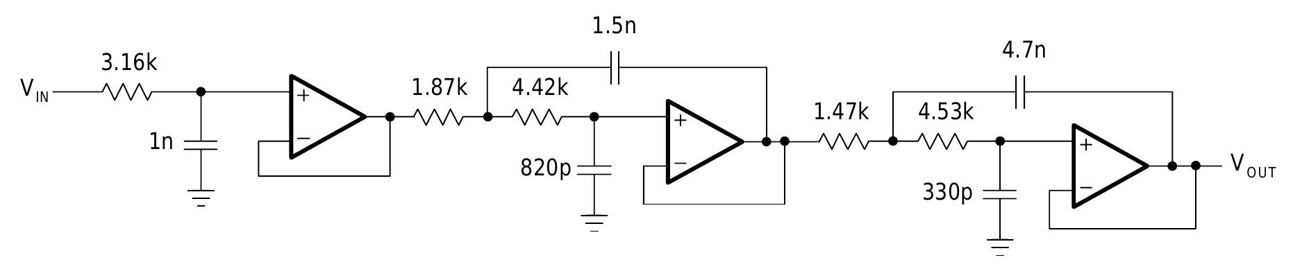 -22 shows the final filter circuit with its partial filter