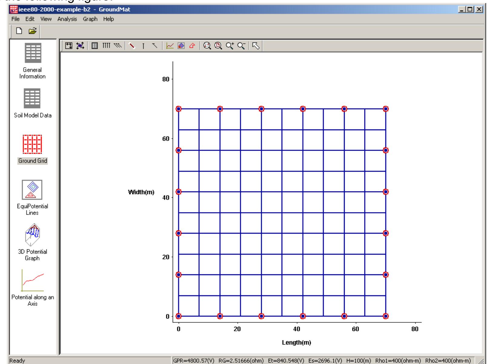 Sample j obfile using grounding grid assembly having slanted