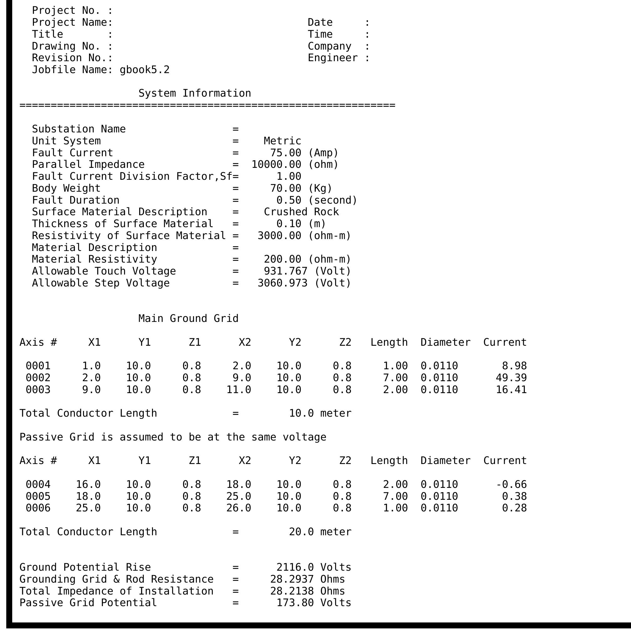 Table 9 Advanced Substation Grounding Grid Design Touch