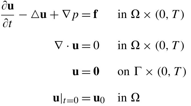 With velocity u(x, tf) and pressure p(x, t), where f(x, f)