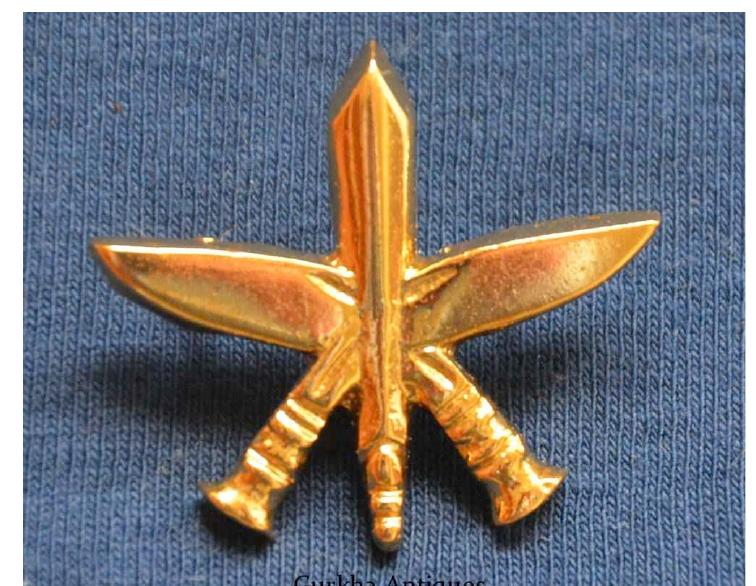 Nepal army officers rank insignia. khukuri and khanda sword.