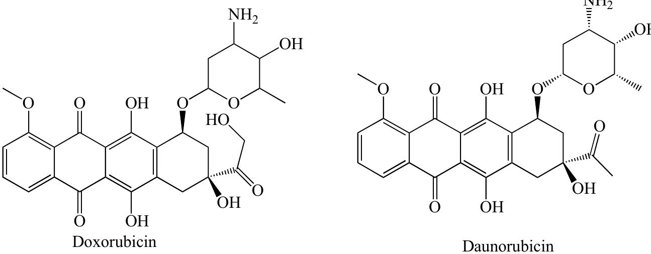 (1). chemical structures of doxorubicin (dox) and