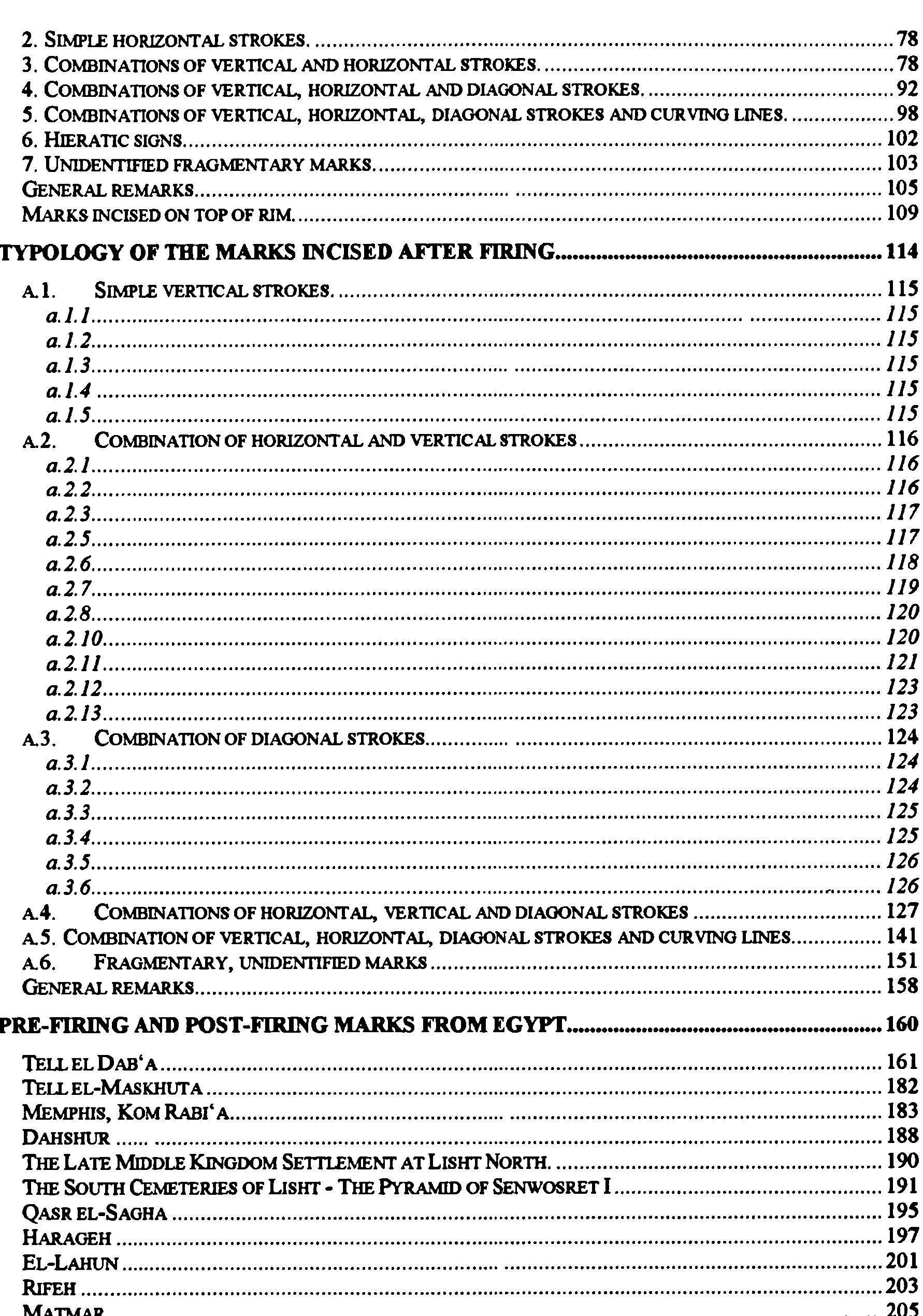 Figure 1 - Incised marks on pottery and other objects from