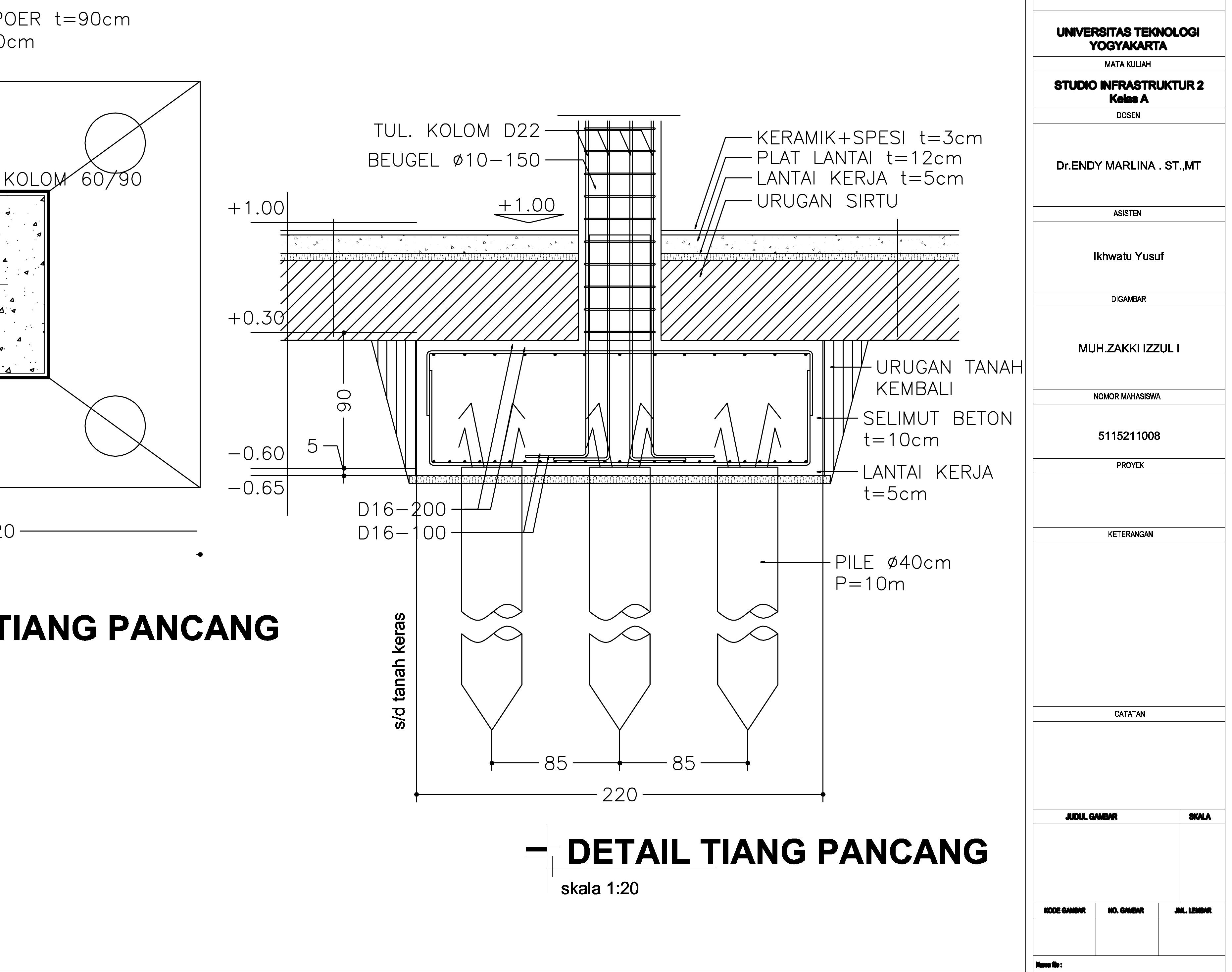 Figure 1 - DETAIL PONDASI TIANG PANCANG 1