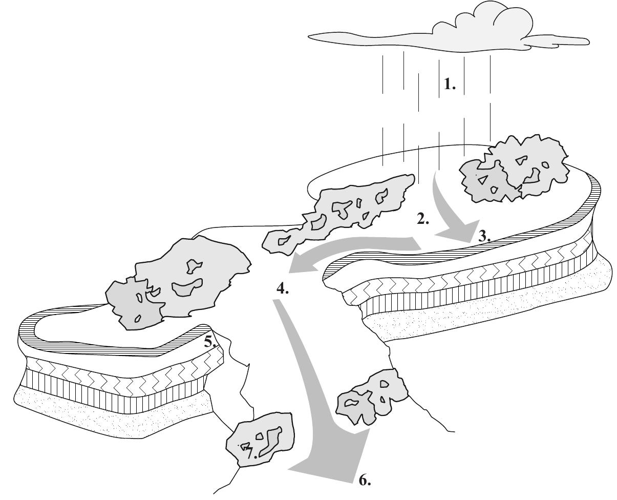 Diagram of mound erosion process, 2011 model of sequence of