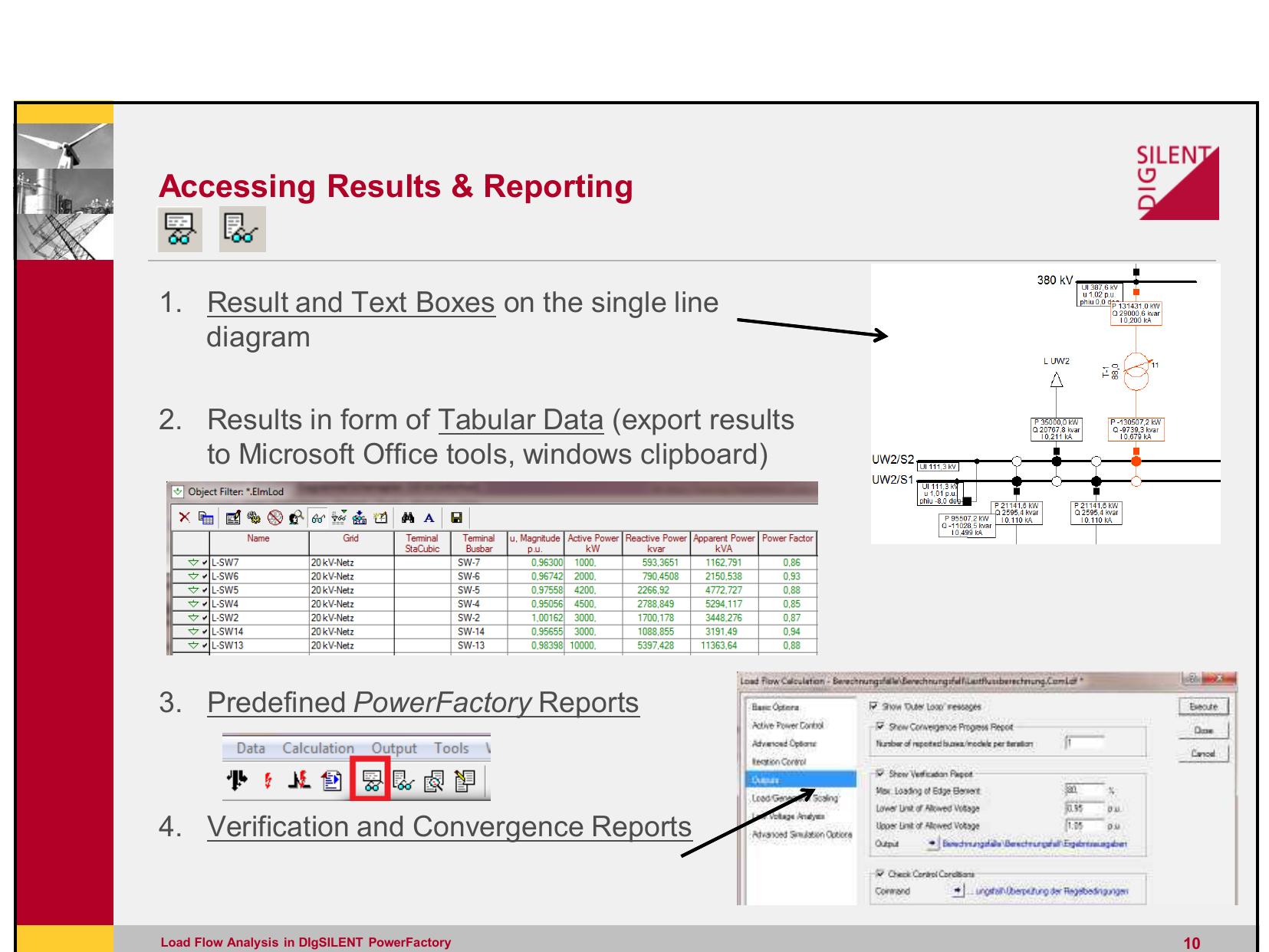 Figure 11 - Load Flow Analysis in DIgSILENT PowerFactory