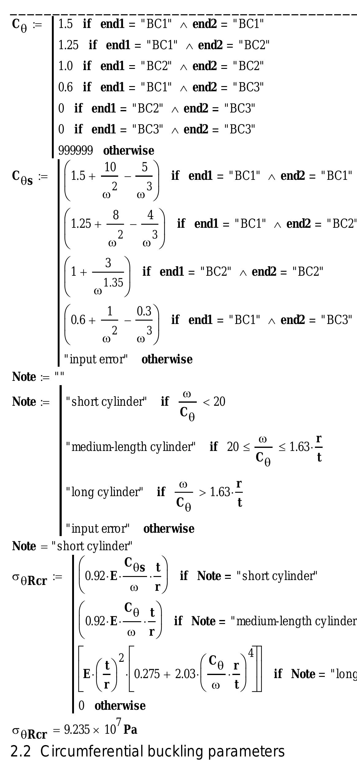 Figure 20 - STRUCTURE CALCULATION SHEET FOR SILO