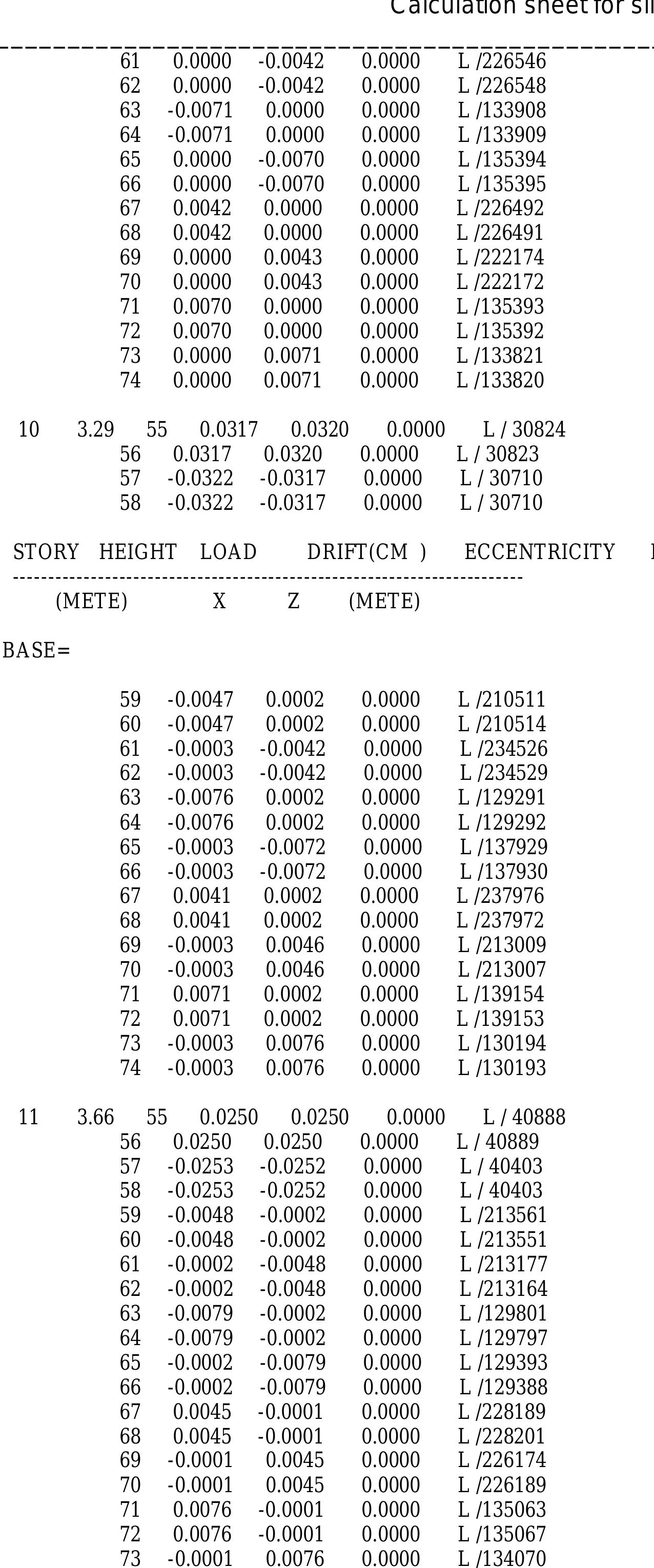 Table 6 - STRUCTURE CALCULATION SHEET FOR SILO