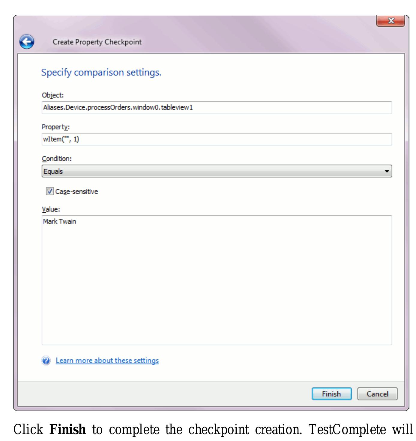 Figure 109 - Getting started with testcomplete