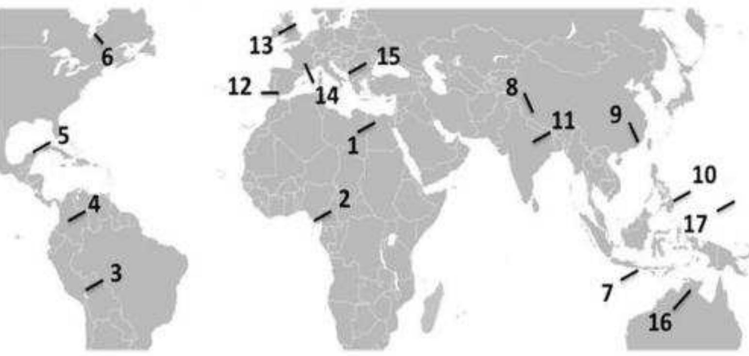 Map and table presenting an overview of wetlands across the